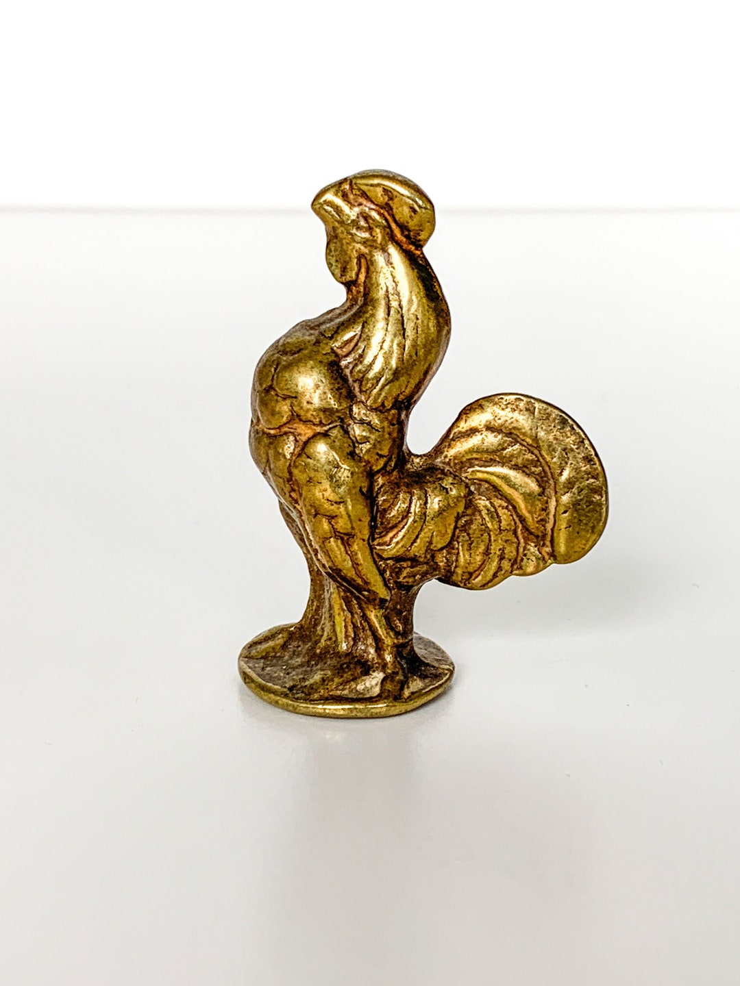 Vintage Brass Miniature Rooster Figurine: Collectible Home Decor - Etsy