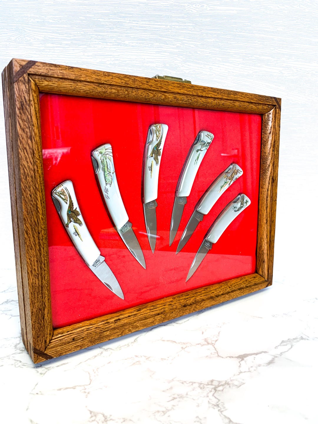 Rare Utica Stainless Collectible Knives Set - USA Made - Display Case ...