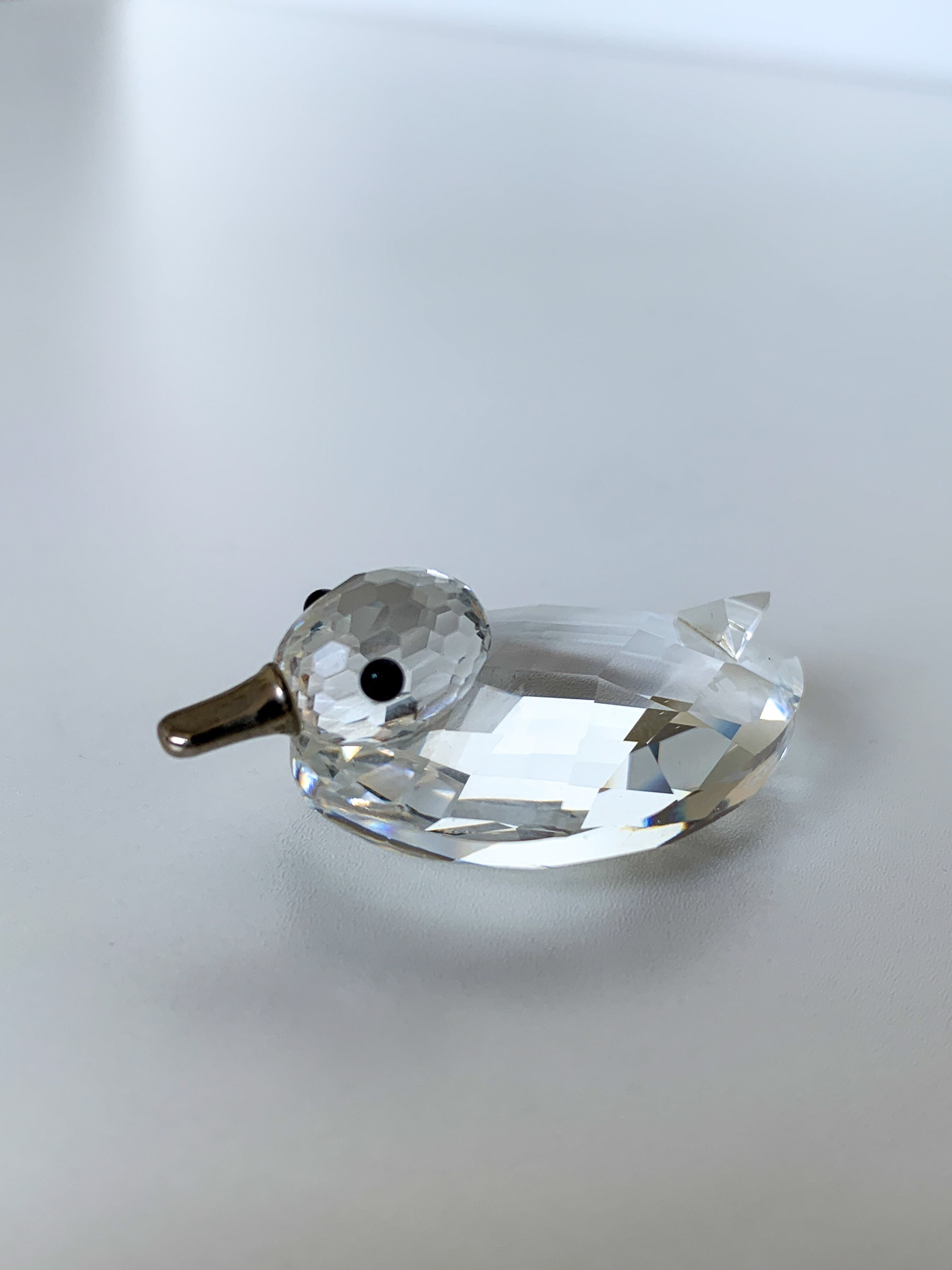 A Pair of Swarovski Crystal Swimming Duck Figurine-collectible Crystal ...