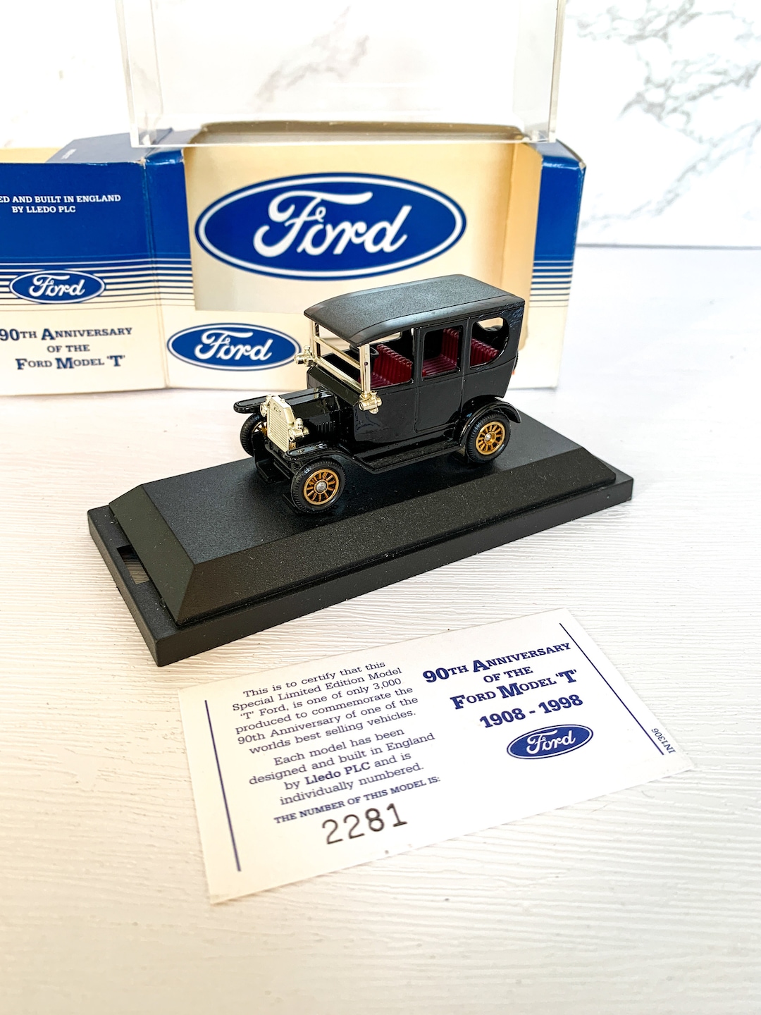 Lledo 'FORD Model T Car' Black 90th ANNIVERSARY 1908-1998 Limited ...