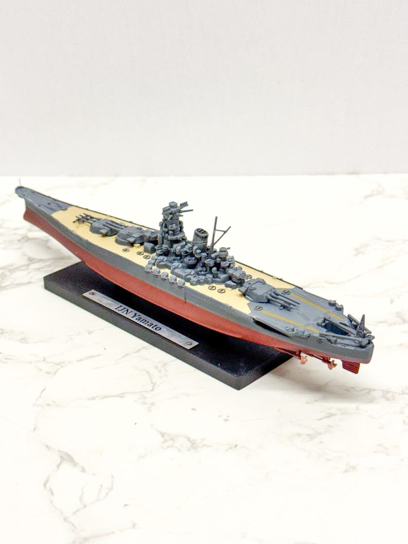 IJN Yamato Battleship Model, Vintage Warship Collectible, WW2 Naval ...