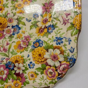 English Porcelain China Antique Floral Square Plate- Collectibles Table ...