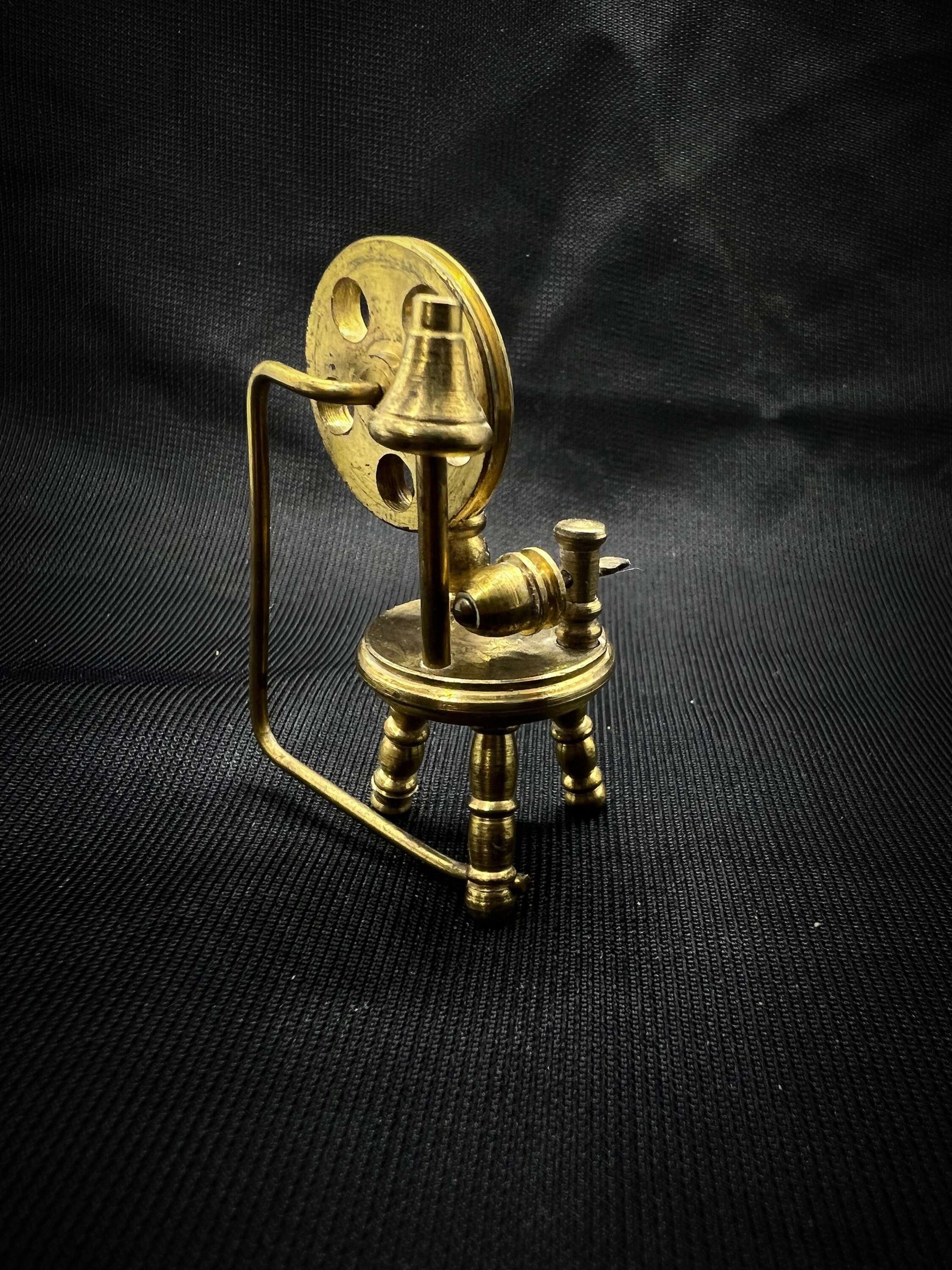 Vintage Miniature Brass Spinning Wheel Antique Miniature Decor ...