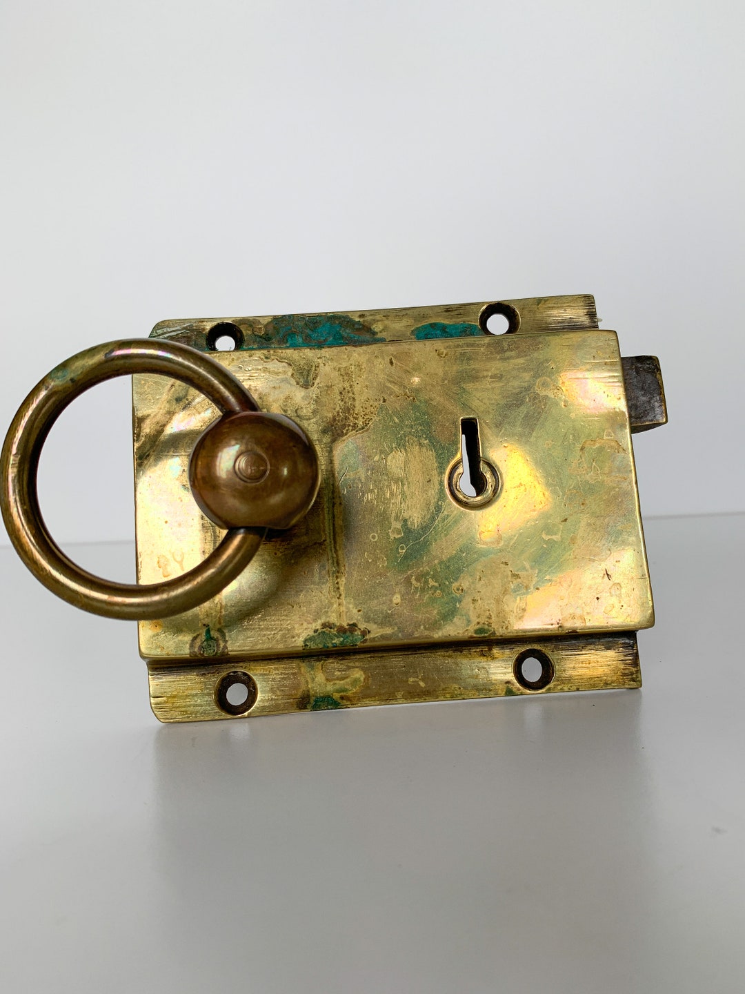 Vintage Brass Door Lock , Brass Victorian Door Lock Handle Knob Pull ...