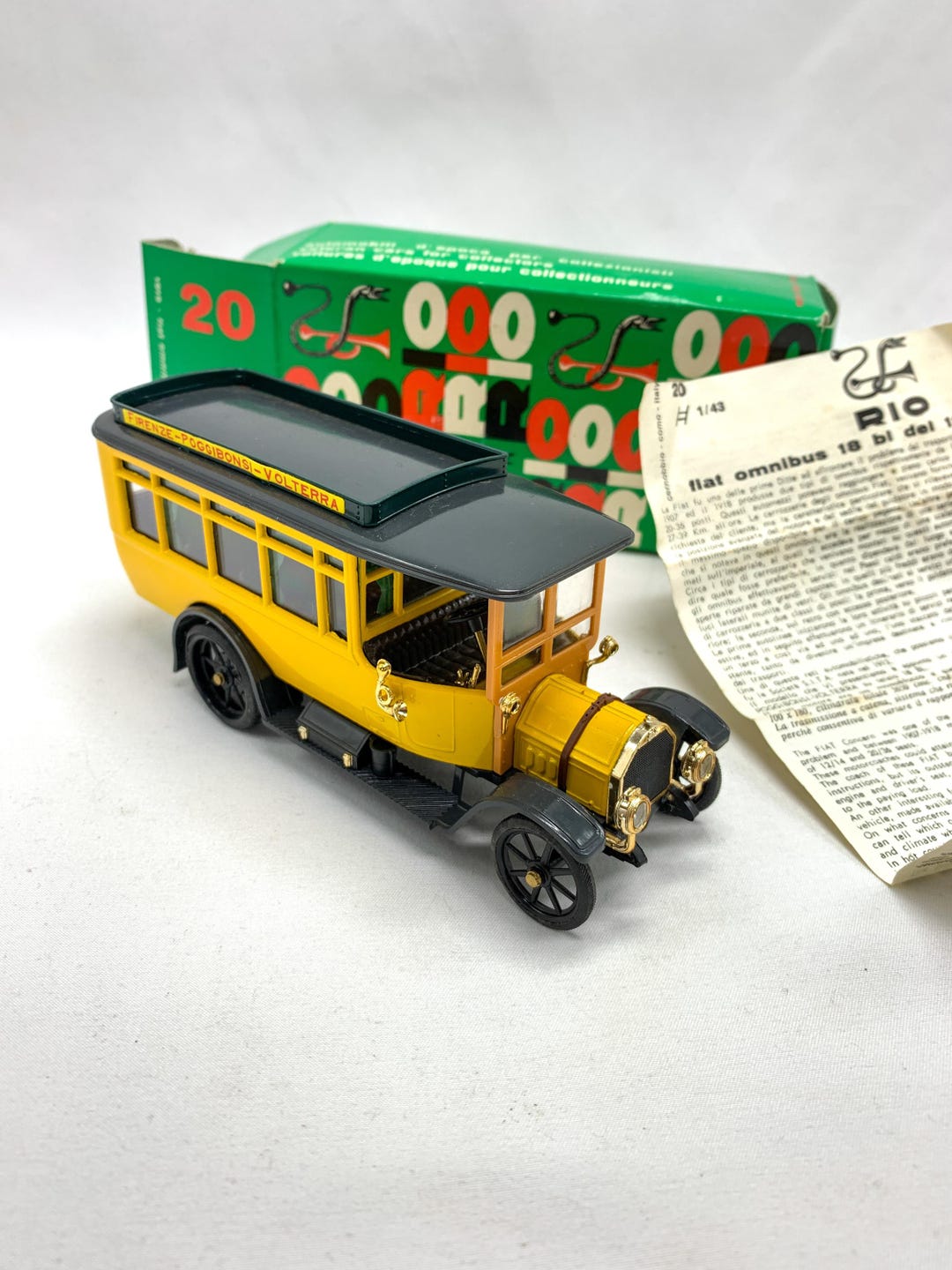 Vintage 1915 Fiat Omnibus 18 BL Model by RIO | 1:43 Scale Diecast Bus ...
