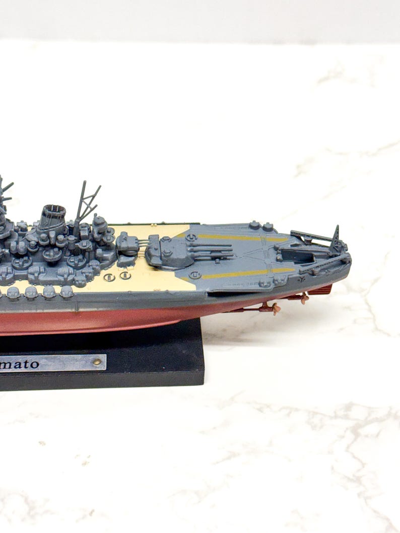 IJN Yamato Battleship Model, Vintage Warship Collectible, WW2 Naval ...