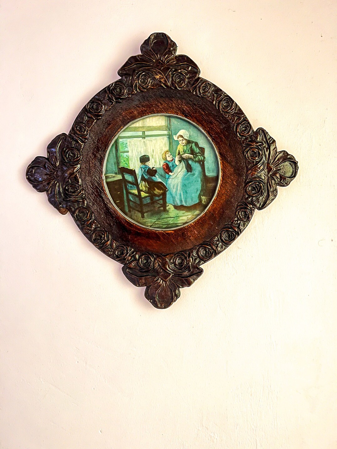 Vintage Embossed Floral Wooden Picture Frame (9.5x9.5 In) - Etsy