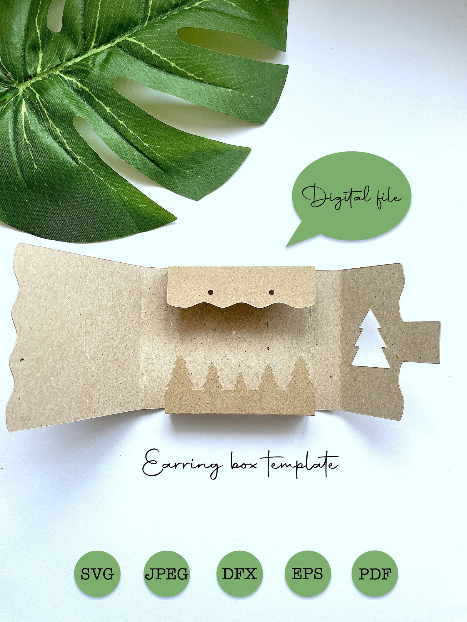 Tree Earring Box Template Display Holder Do It Yourself No - Etsy