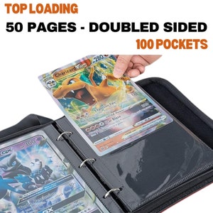 100 Pocket Jumbo Pokemon Card Binder - 50 Pages (25 Large & 25 XL) - Etsy
