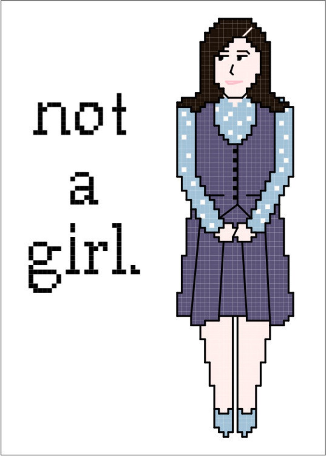 Not A Girl Janet Cross Stitch Pattern - Etsy