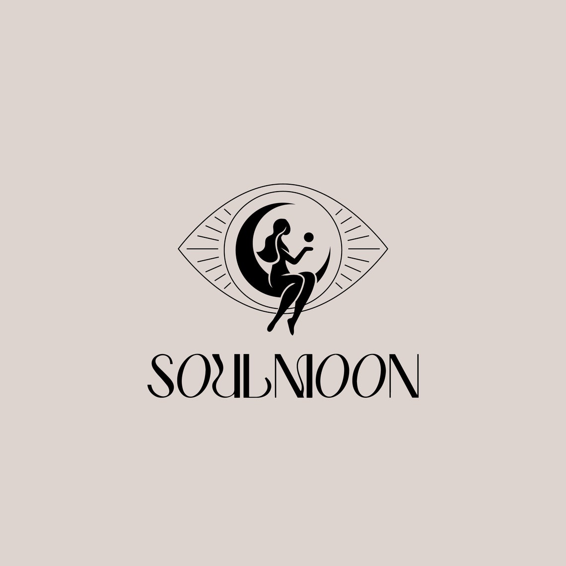 Premade Logo Elegant Magic Moon Girl Design - Etsy