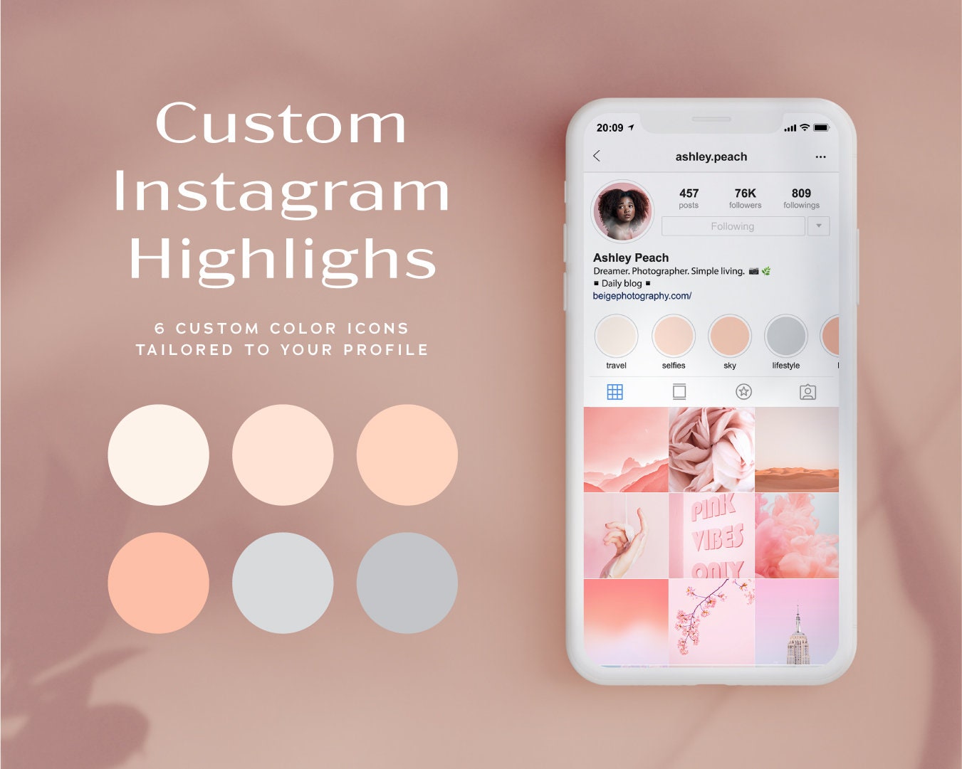 Custom Solid Color Instagram Highlights - Minimalist, Custom Covers ...