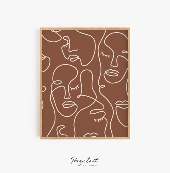 Abstract Face Line Art Printable Wall Art Neutral Wall Art - Etsy