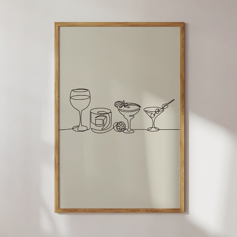 Bar Gallery Wall Art Set, Bar Cart Print, Bar Decor, Cheers Sign, Bar ...