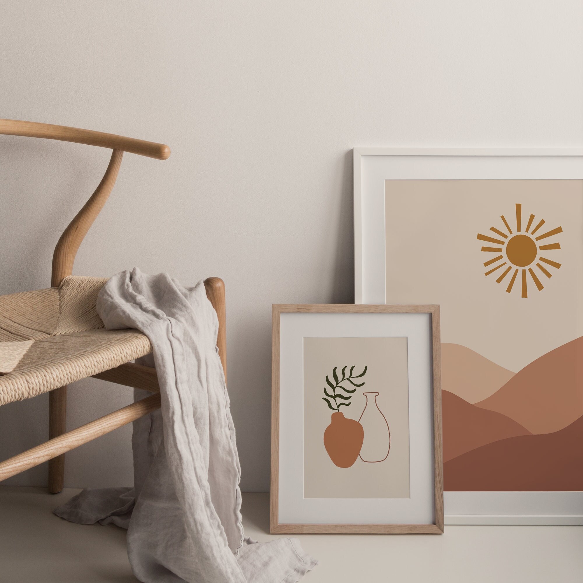 Boho Gallery Wall Art Set of 6 Boho Wall Decor Burnt Orange | Etsy