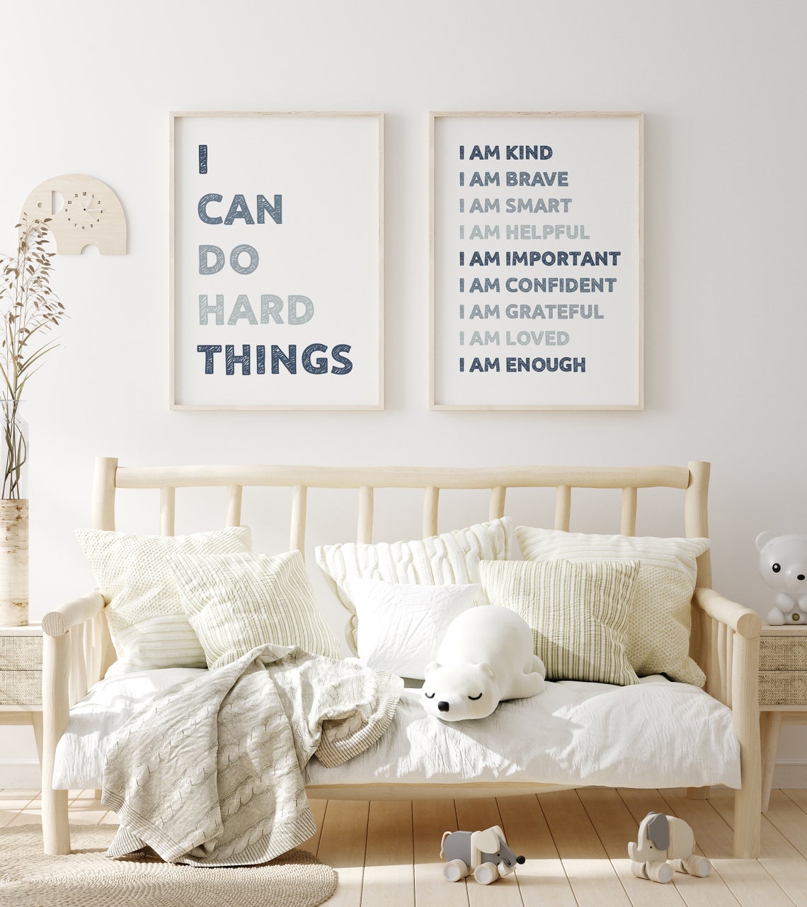Kid Affirmations Print, I Can Do Hard Things Wall Art, Affirmations for ...