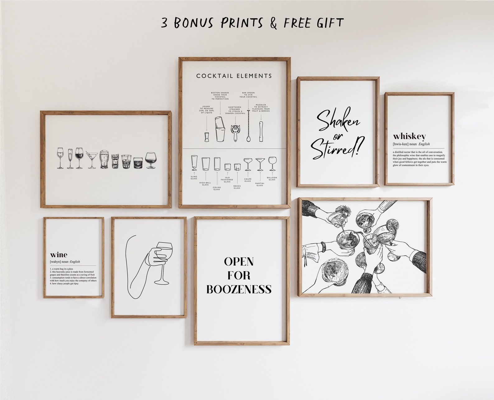 Bar Art Prints Set Bar Printable Bar Cart Decor Home Bar - Etsy