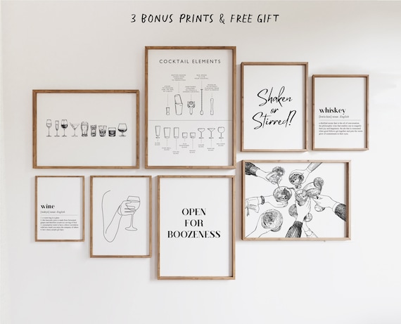 Bar Art Prints Set Bar Printable Bar Cart Decor Home Bar - Etsy