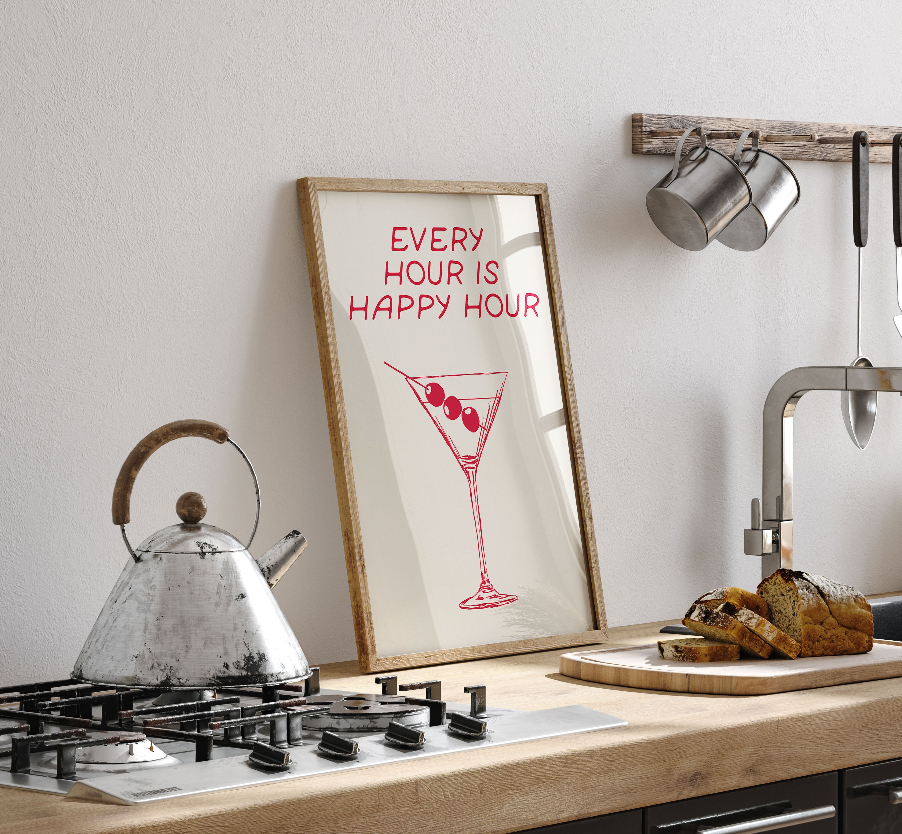Bar Wall Art, Set of 6, Bar Cart Decor, Cocktail Prints, Aesthetic ...