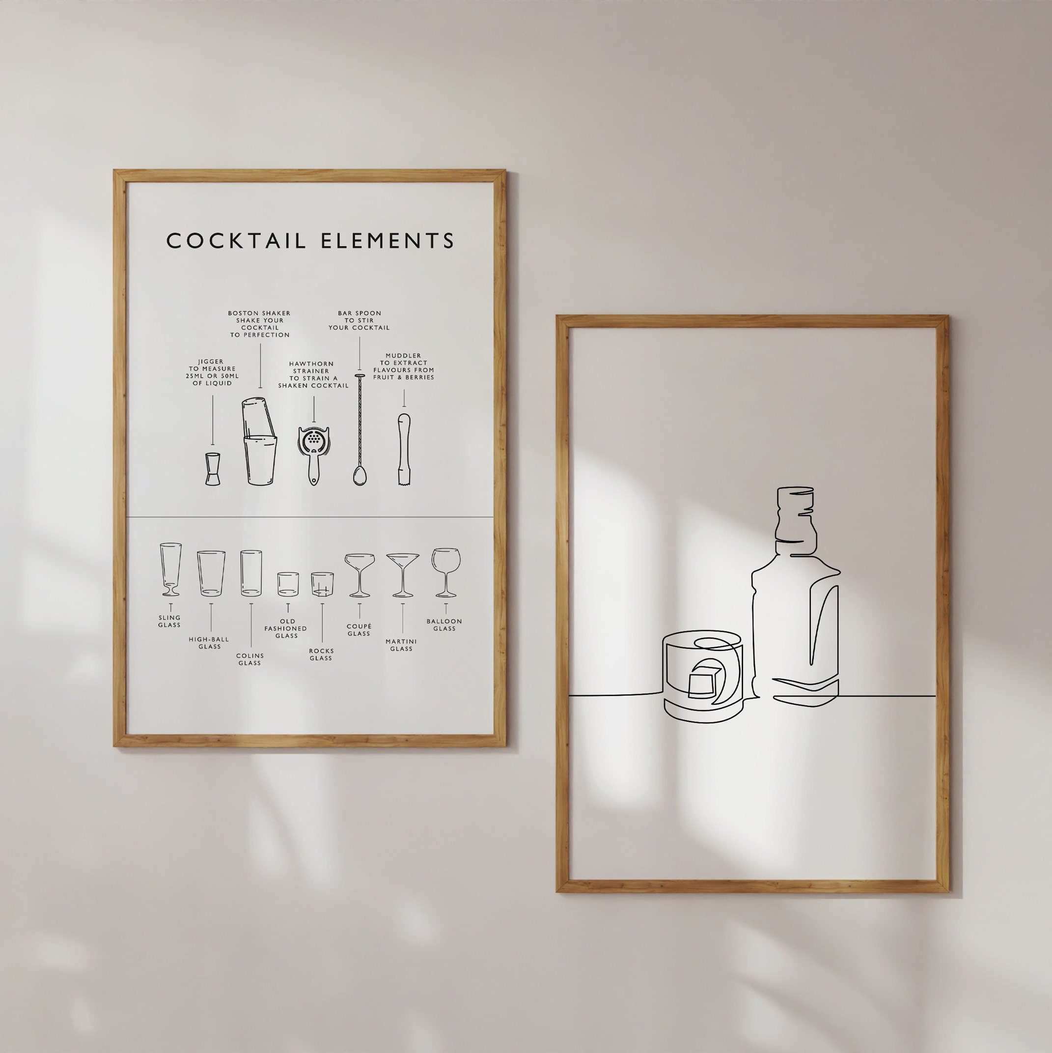 Bar Gallery Wall Art Set Printable Bar Art Bar Cart Art Bar - Etsy