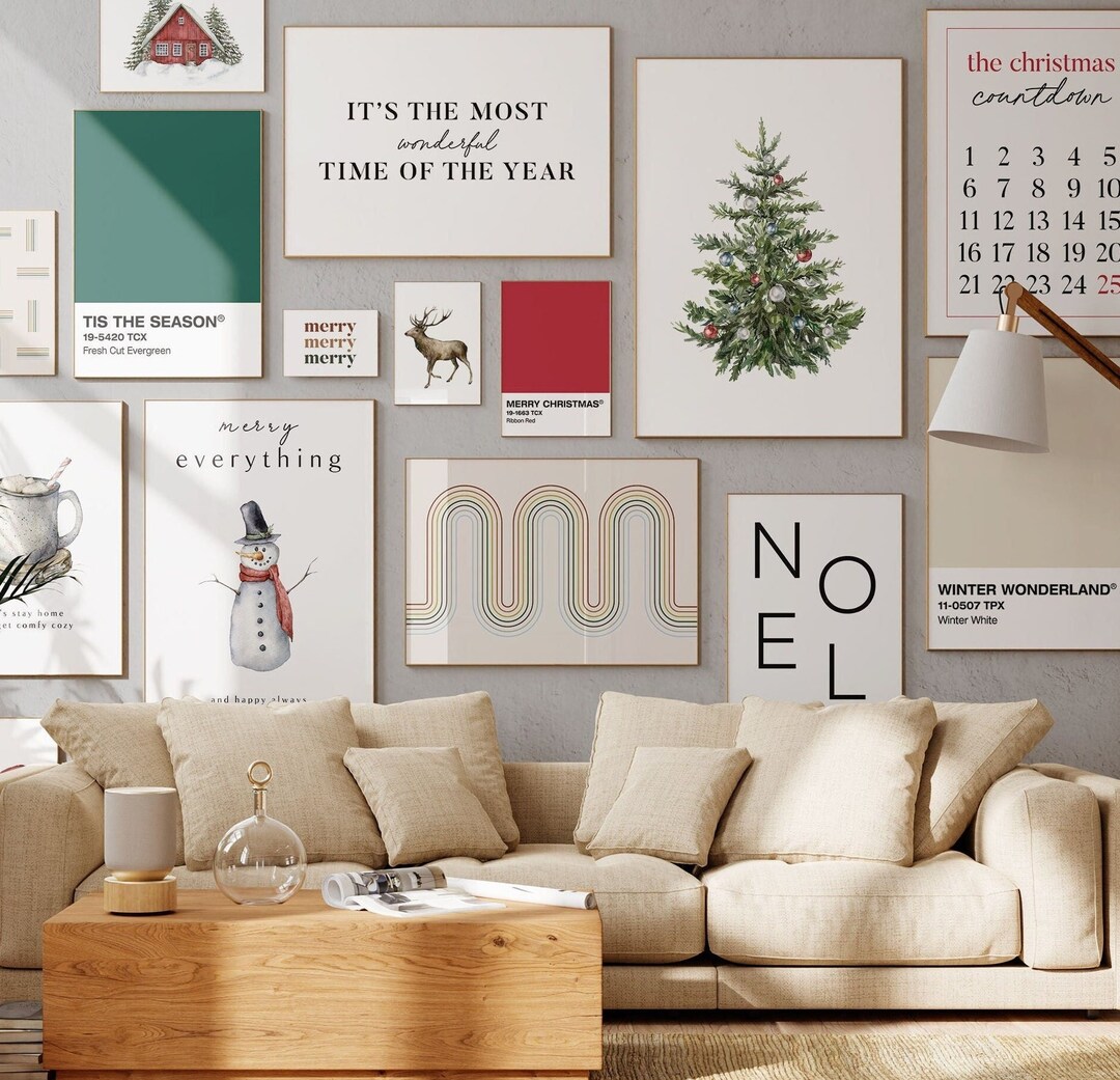 Christmas Prints Mega Bundle, Christmas Gallery Wall Set, Christmas ...