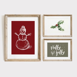 Christmas Gallery Wall Set of 8 Prints, Christmas Printable, Christmas ...