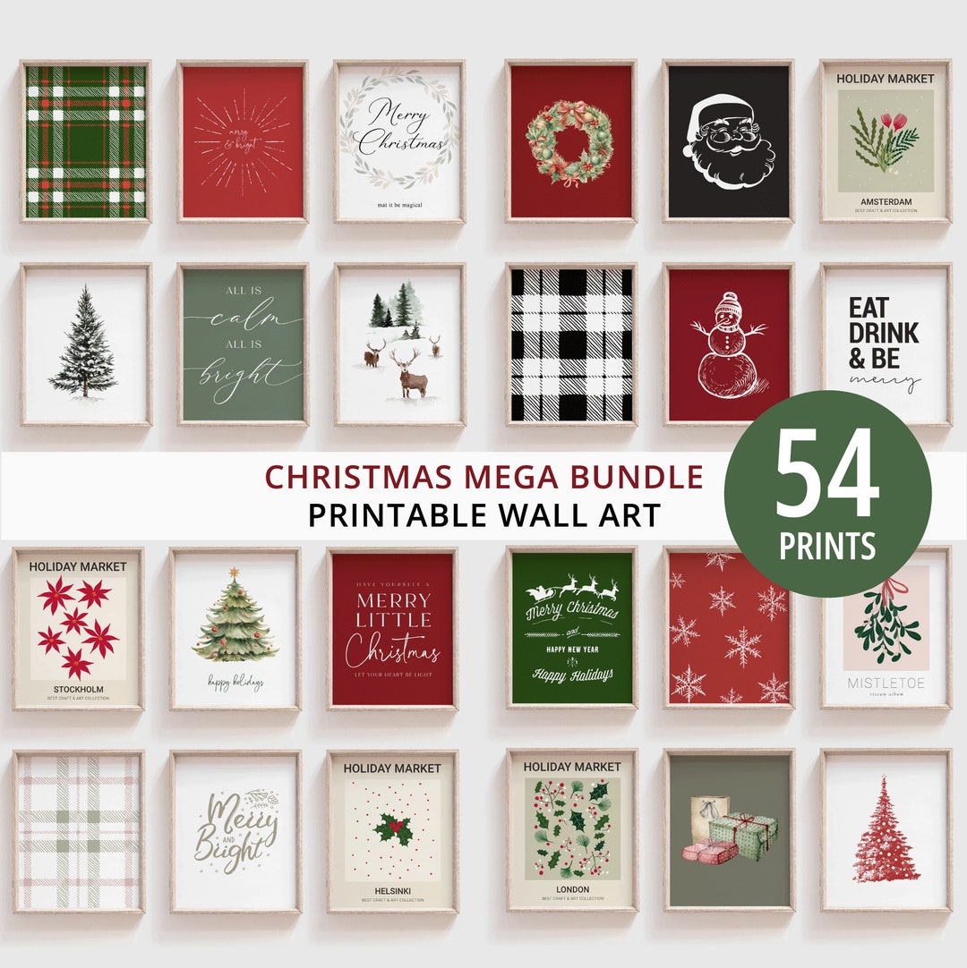 Christmas MEGA BUNDLE 54 Prints Included, Christmas Gallery Holiday ...
