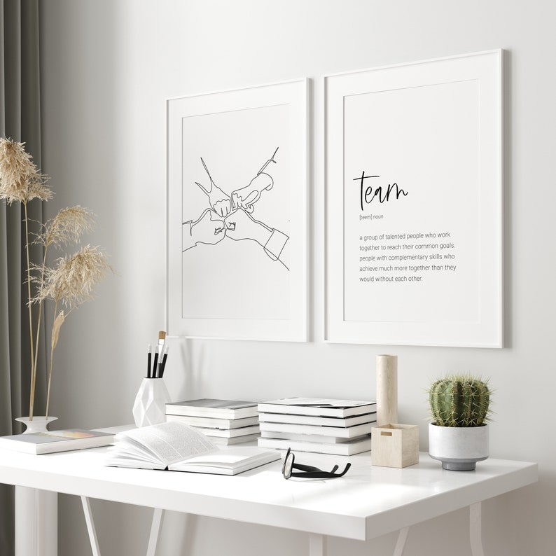 Team Office Decor, Office Gallery Wall Set of 8, Office Wall Art, Desk ...