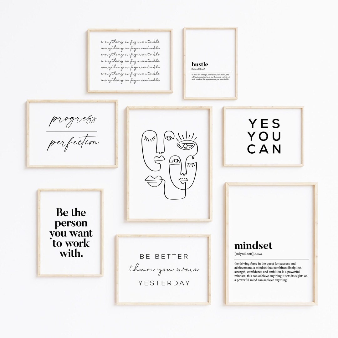 Office Gallery Wall Art Set, Office Wall Decor, Home Office Wall Art ...