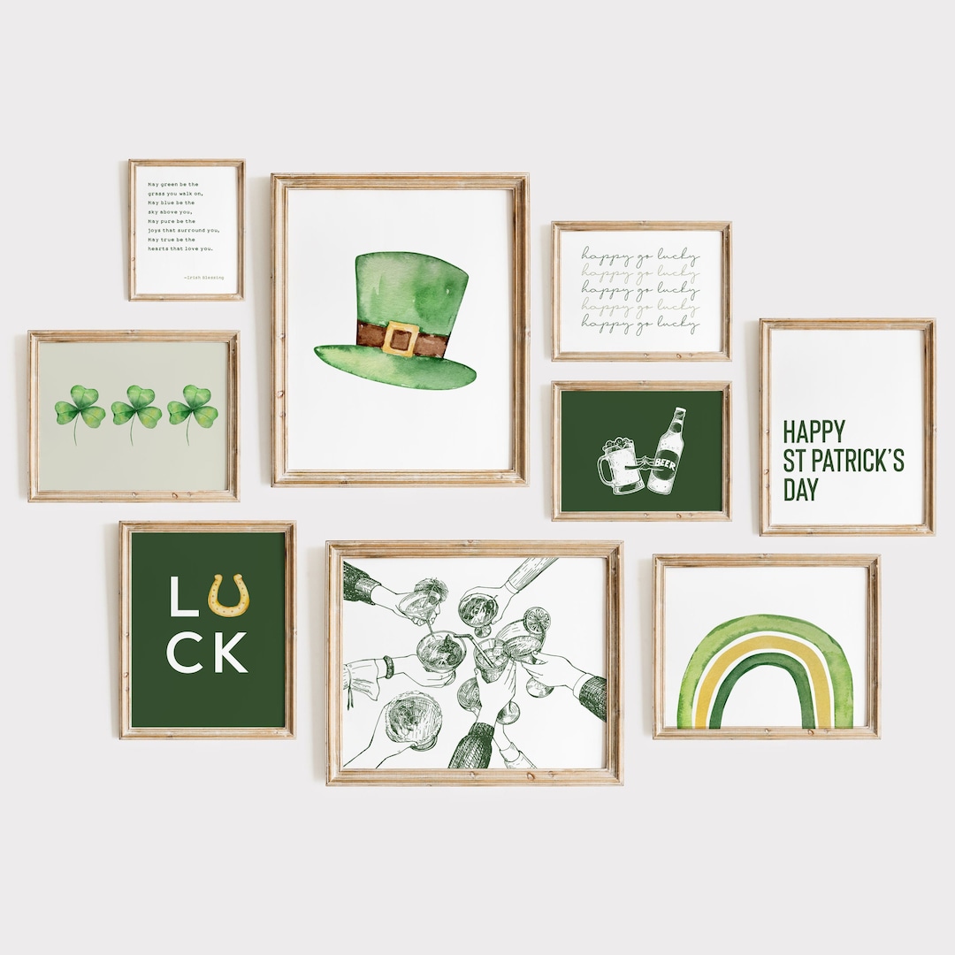 St Patricks Day Gallery Wall Bundle, St.patricks Day Decor, St Patrick ...