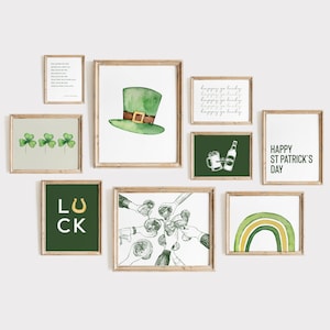 St Patricks Day Gallery Wall Bundle, St.patricks Day Decor, St Patrick ...