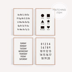 Modern Black Multiplication Table Poster, Kids Homeschool Art (digital ...