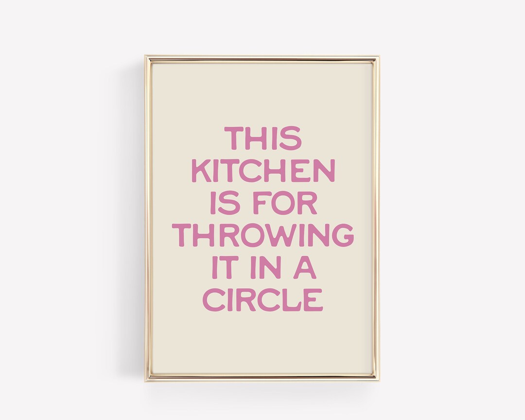 Pink Kitchen Wall Art, Trendy Kitchen Art, Cute Kitchen Art, Kitchen ...
