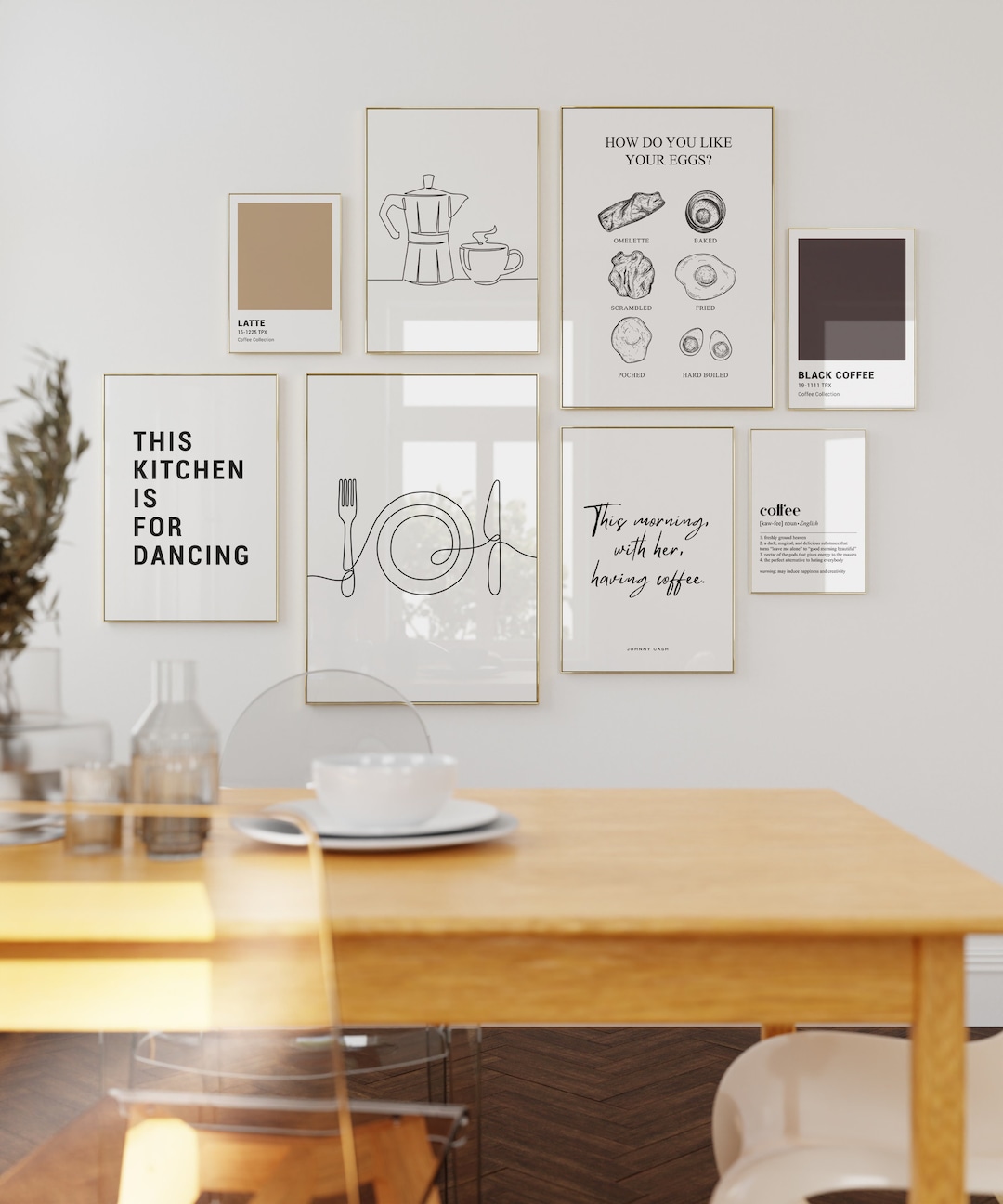 Kitchen Print Set of 8, Kitchen Wall Art, Kitchen Gallery Wall Set ...