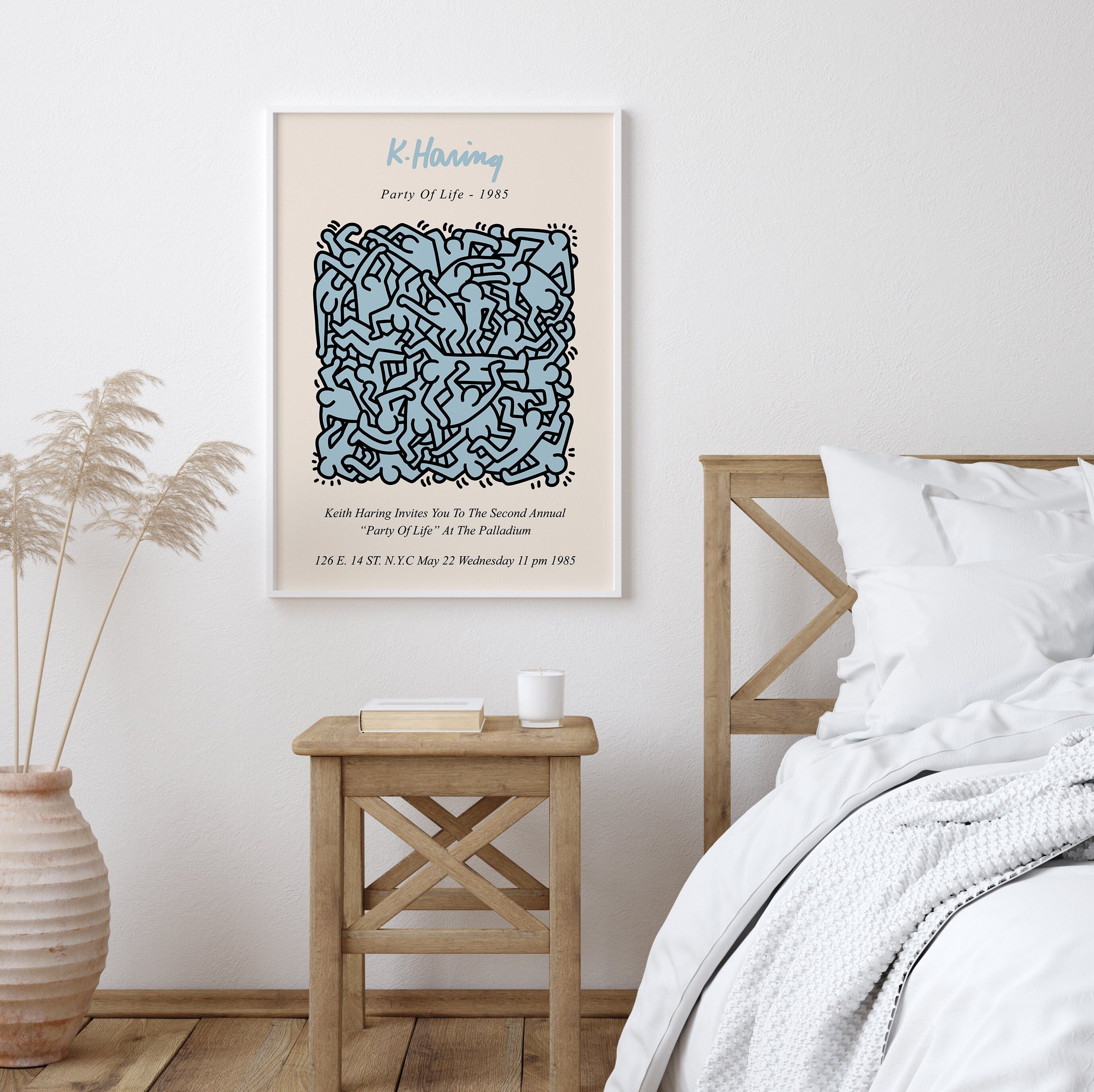 Keith Haring Wall Art, Keith Haring Party of Life, Retro Wall Art ...
