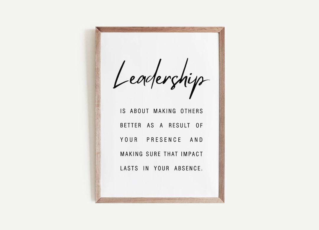 Office Wall Art, Leadership Wall Art, Office Quote Print, Motivational ...