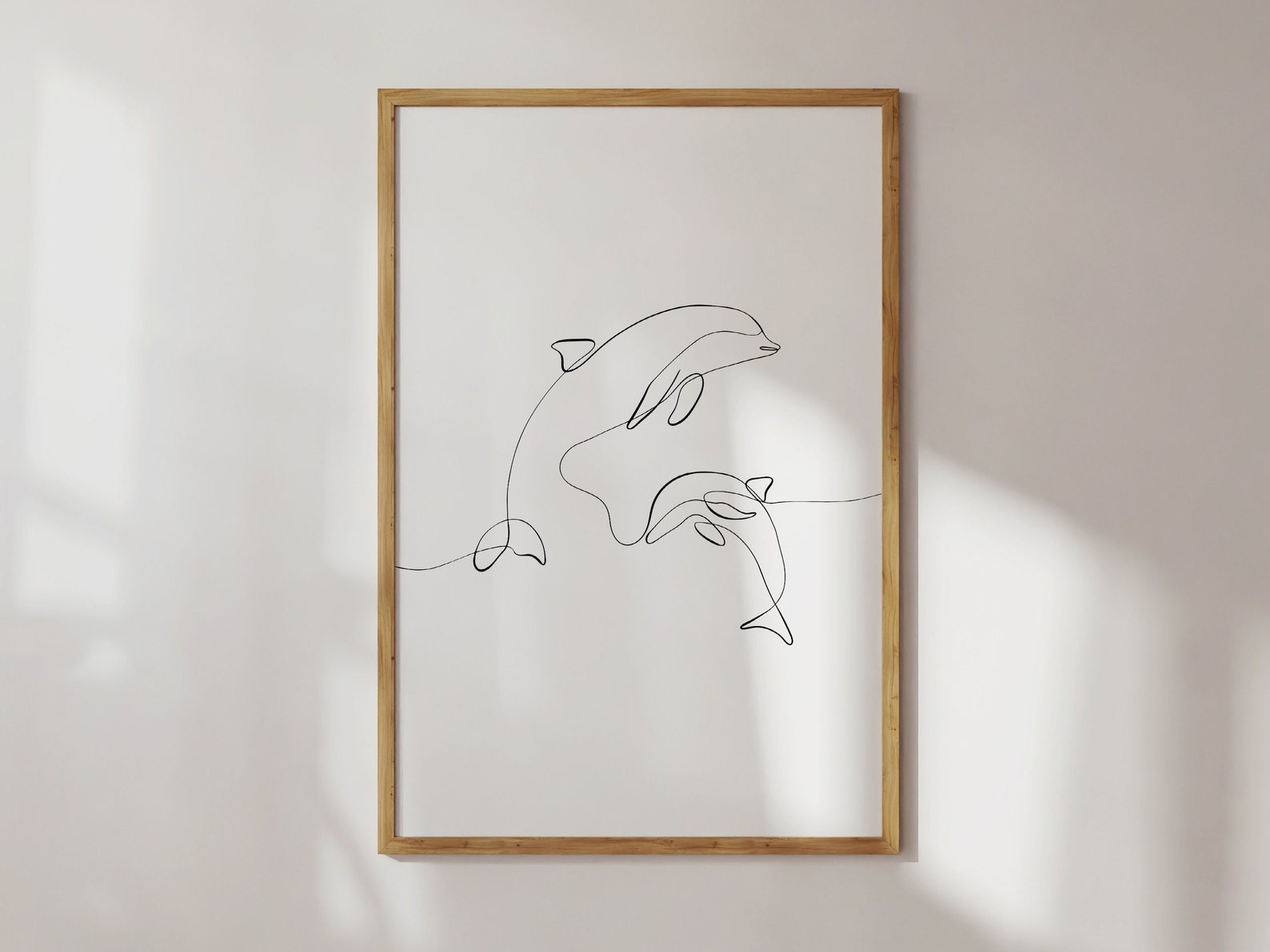 Dolphin Line Art Print Dolphin Couple Single Line Drawing - Etsy