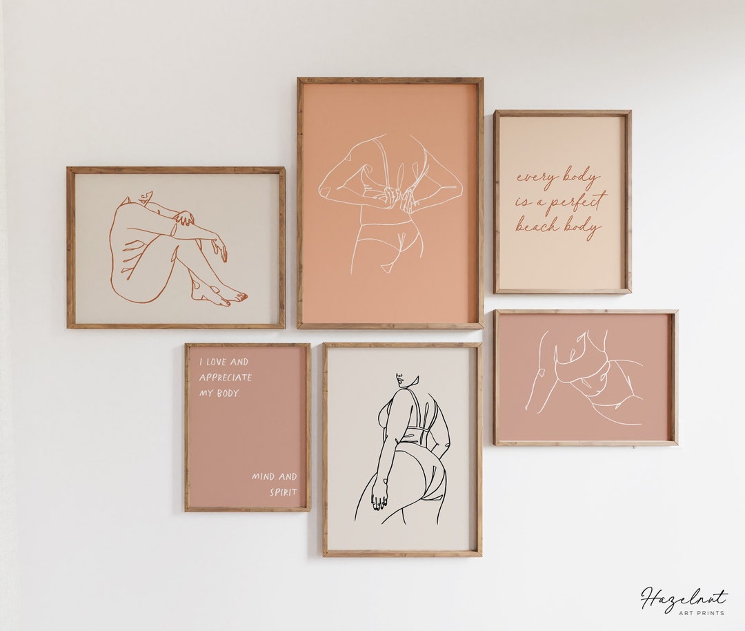 Body Positive Gallery Wall Art Set of 6 +2 Bonus Prints, Women ...