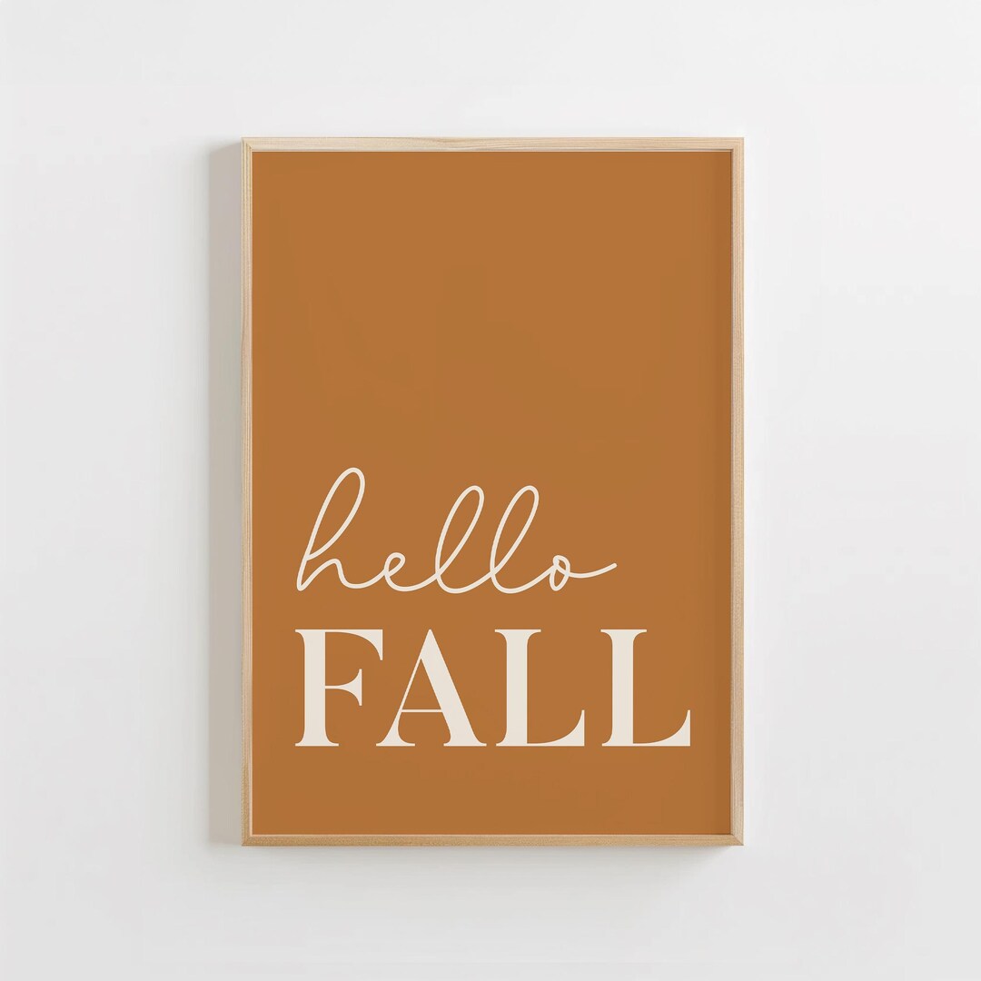 Hello Fall Print, Autumn Printable Art, Autumn Print, Fall Decor, Fall ...