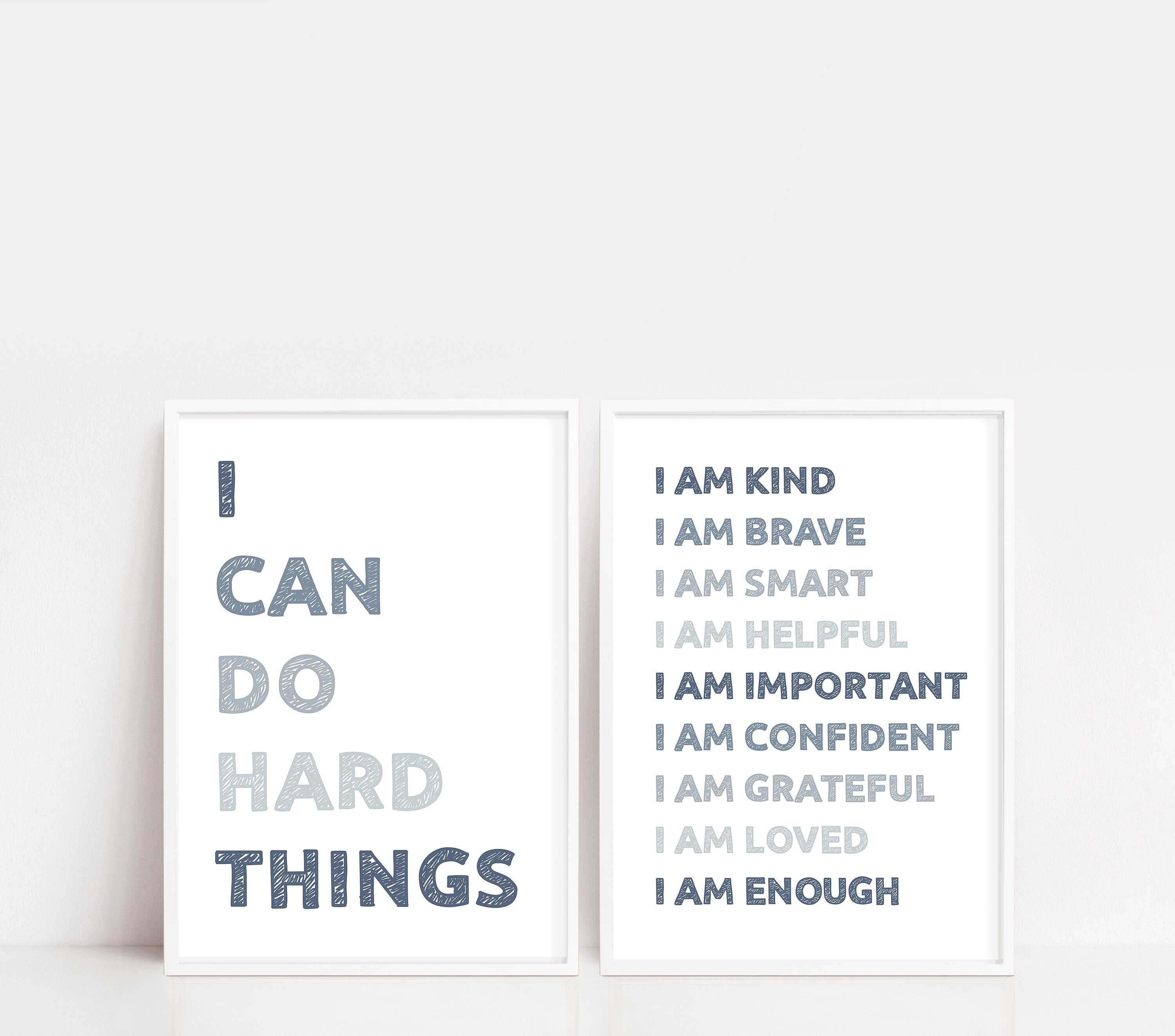 Kid Affirmations Print I Can Do Hard Things Wall Art - Etsy