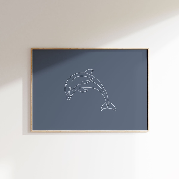 Dolphin Minimalist Art - Etsy