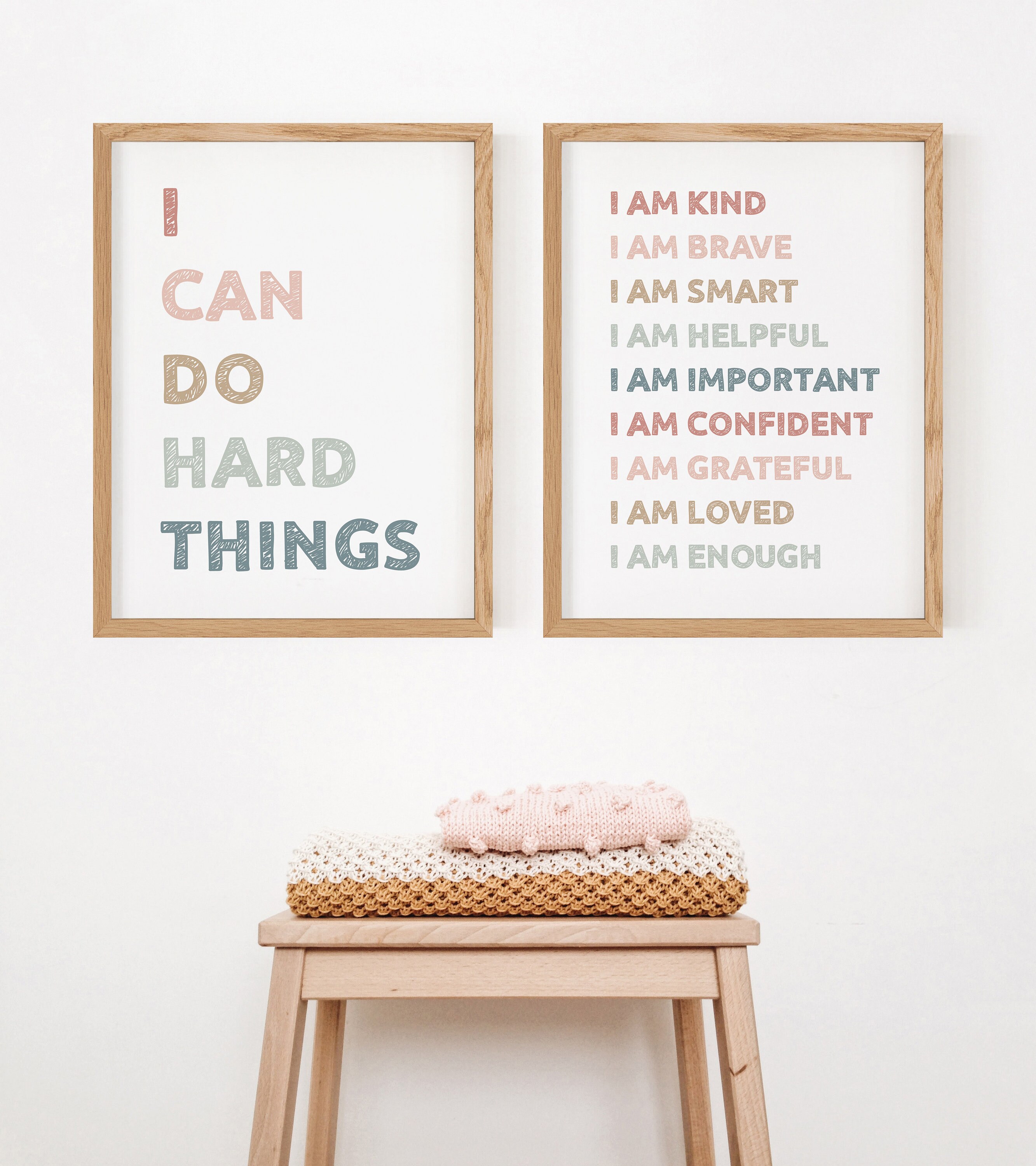 Kid Affirmations Print I Can Do Hard Things Wall Art - Etsy
