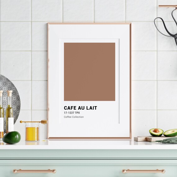 Cafe Au Lait Print Coffee Pantone Coffee Bar Art Coffee - Etsy