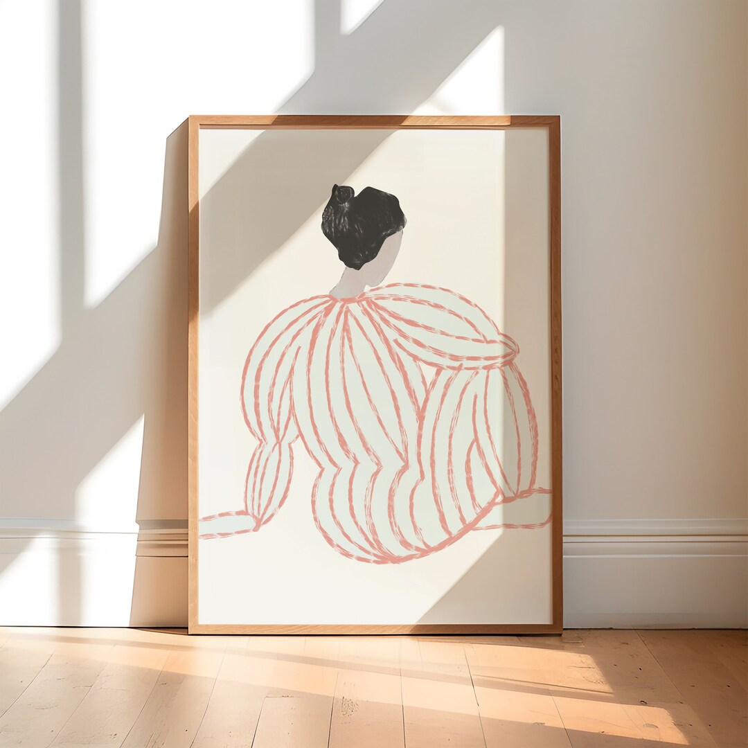 Boho Female Line Art Print, Abstract Woman Wall Art, Female Wall Art ...