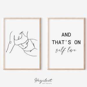 Body Positivity Wall Art Set of 8 2 Bonus Prints, Self Love Art, Body ...