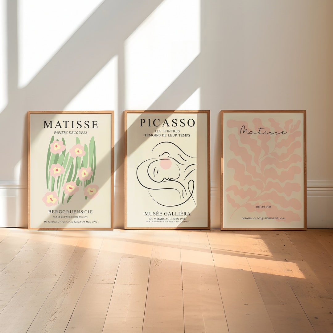 Danish Pastel Prints Gallery Wall Set of 3, Matisse Print Set, Pastel ...