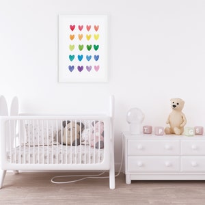 Rainbow Heart Printable, Heart Wall Art, Watercolor Heart Wall Art ...