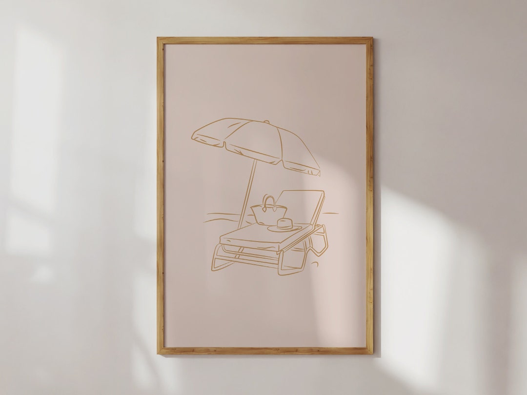 Boho Beach Art Print Beach Wall Art Beach Line Drawing - Etsy