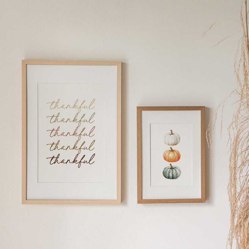 Thanksgiving Gallery Wall Set, Set of 6, Autumn Printable Wall Art ...