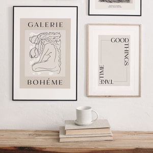Neutral Gallery Wall Set of 6, Neutral Color Abstract Wall Art, Trendy ...
